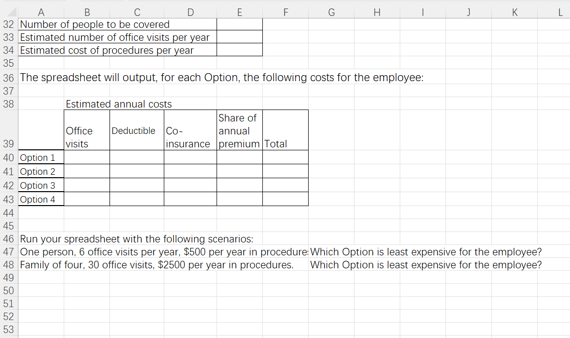 Create a spreadsheet model that helps their employees | Chegg.com