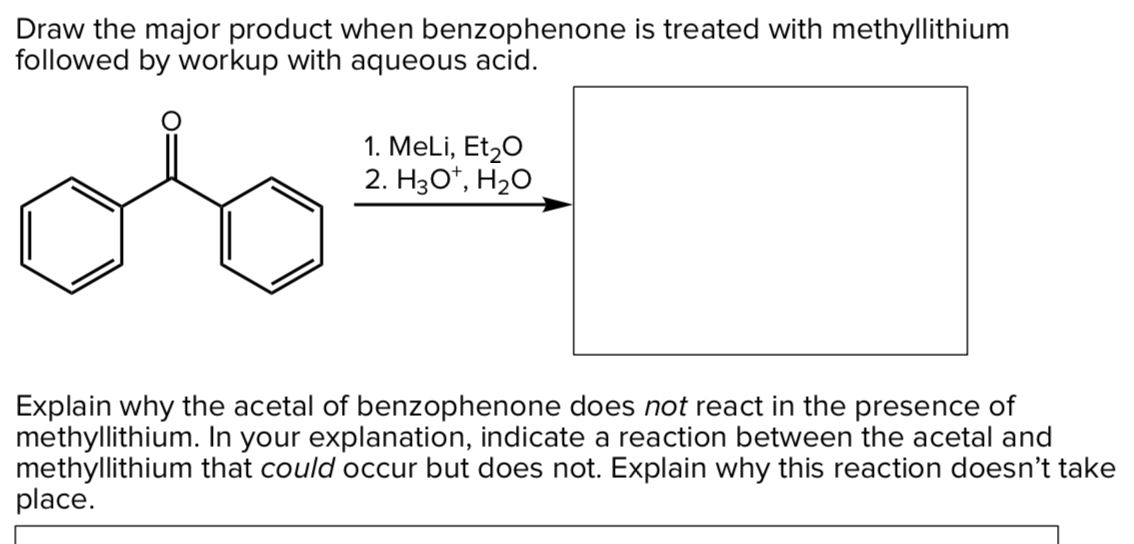 Solved Draw the major product when benzophenone is treated | Chegg.com