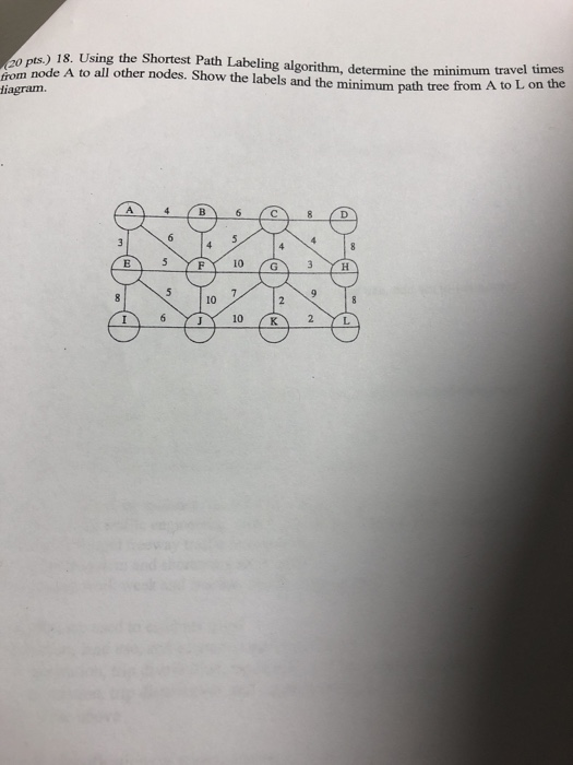 Solved pts.) 18. Using the Shortest Path Labeling algorithm, | Chegg.com