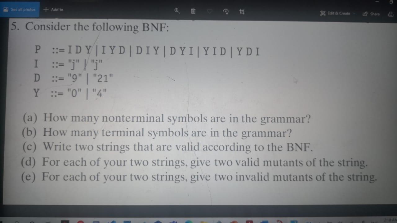 Solved See all photos + Add to % Edit & Create Share 5. | Chegg.com