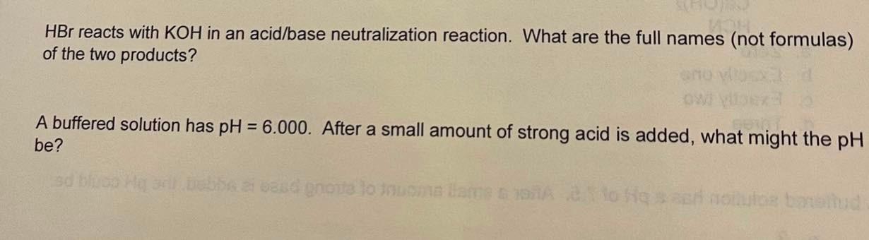 Solved HBr reacts with KOH in an acid/base neutralization | Chegg.com