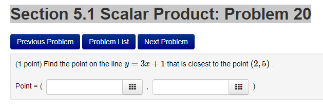 Solved Section 5.1 Scalar Product: Problem 20 Previous | Chegg.com
