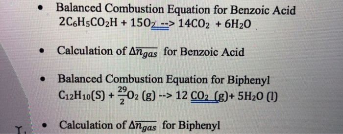 Solved Balanced Combustion Equation for Benzoic Acid | Chegg.com