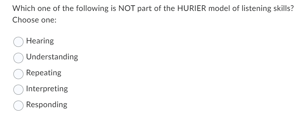 Which one of the following is NOT part of the HURIER | Chegg.com