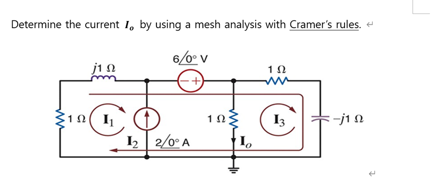Solved Determine the current Io by using a mesh analysis | Chegg.com