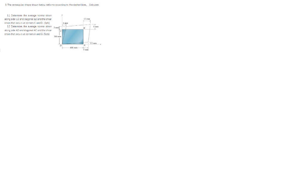 Solved a The rectangular shape shown below. deforms | Chegg.com