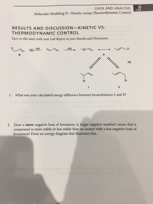 Solved Data And Analysis Molecular Modeling Ii Kinetic
