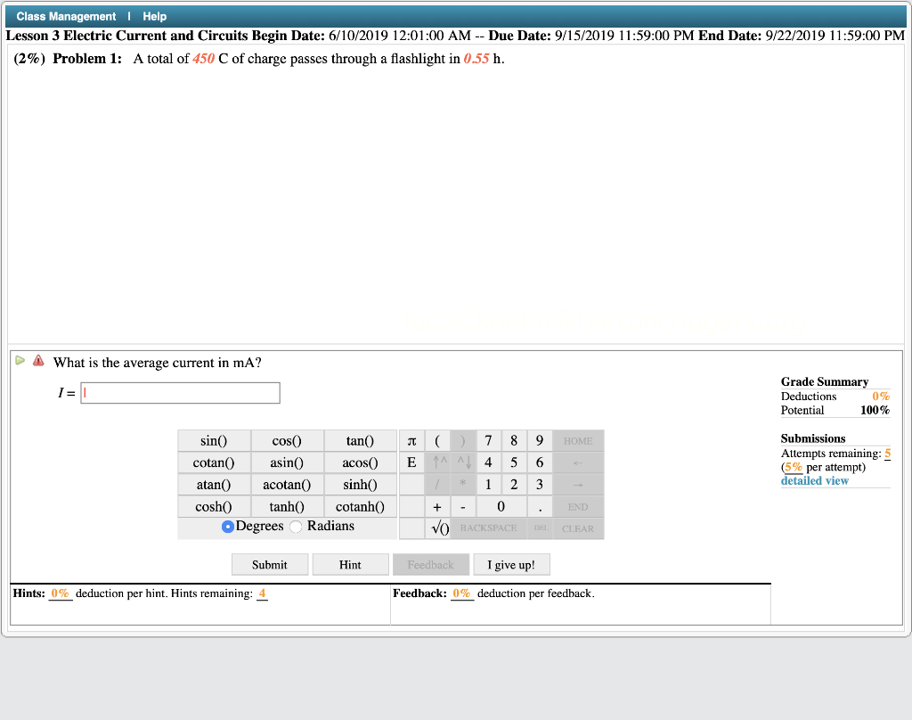 Solved Class Management Help Lesson 3 Electric Current and | Chegg.com