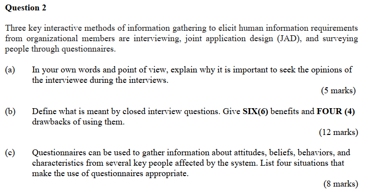Question 2 Three key interactive methods of | Chegg.com