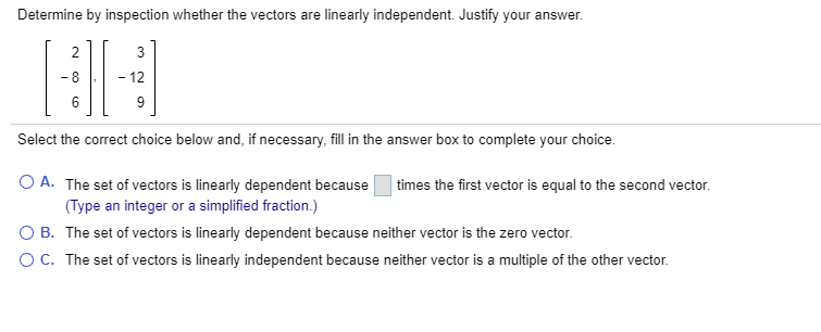 Solved Use the following vectors to answer parts (a) and | Chegg.com