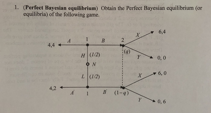 Solved 1. (Perfect Bayesian equilibrium) Obtain the Perfect | Chegg.com