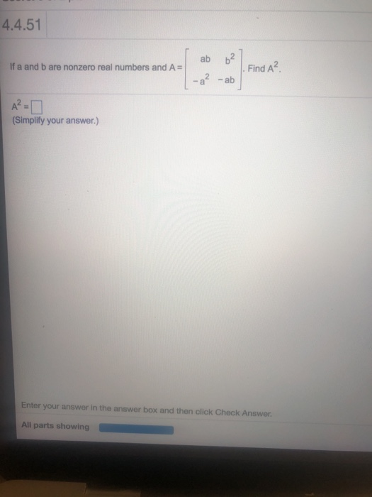 Solved 4.4.51 ab b . Find A If a and b are nonzero real | Chegg.com