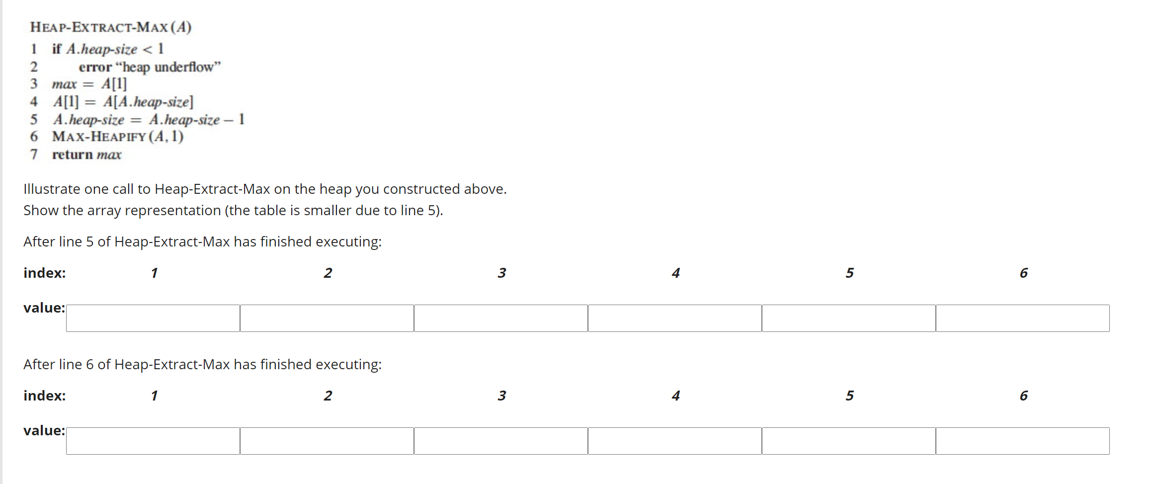 Solved HEAP-EXTRACT-MAX (A) 1 if A.heap-size