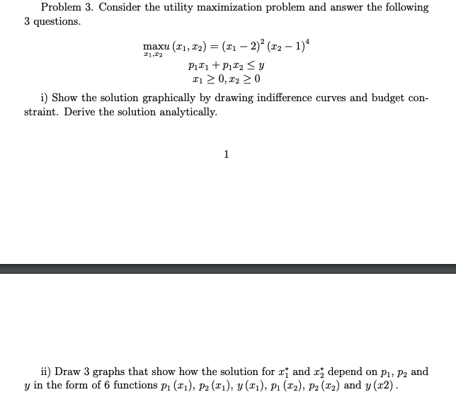 2122 Problem 3 Consider The Utility Maximization