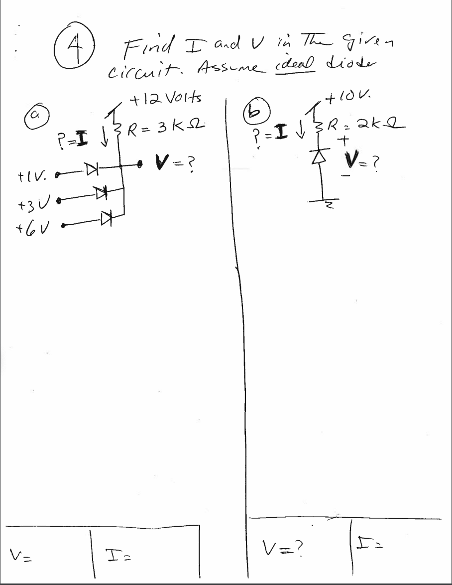 Solved Find I and V in the given circuits. Assume ideal | Chegg.com