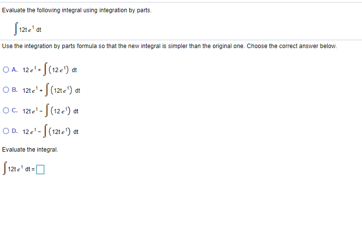 Solved Evaluate the following integral using integration by | Chegg.com