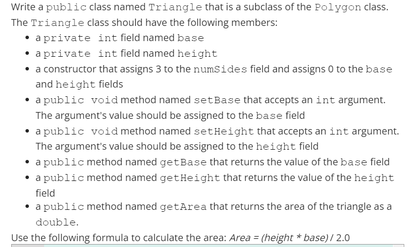 Solved rook at the following Polygon class:Write a public | Chegg.com
