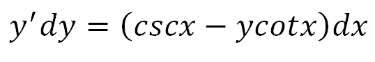 Solved y'dy = (cscx – ycotx)dx | Chegg.com