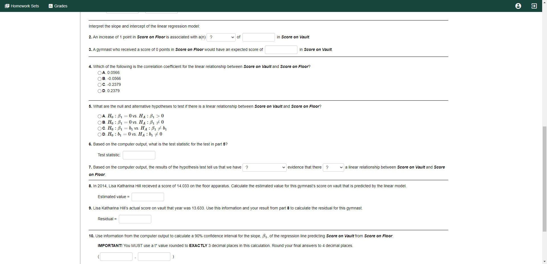 Homework Sets Il Grades Problem 4 Problem 5 Problem 0611