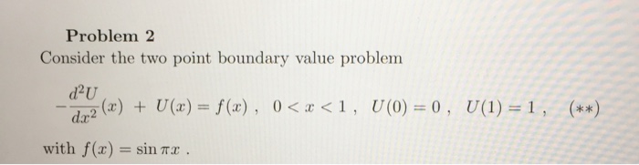Solved Problem 2 Consider the two point boundary value | Chegg.com