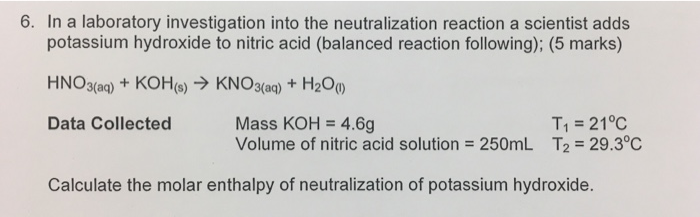Solved 6. In a laboratory investigation into the | Chegg.com