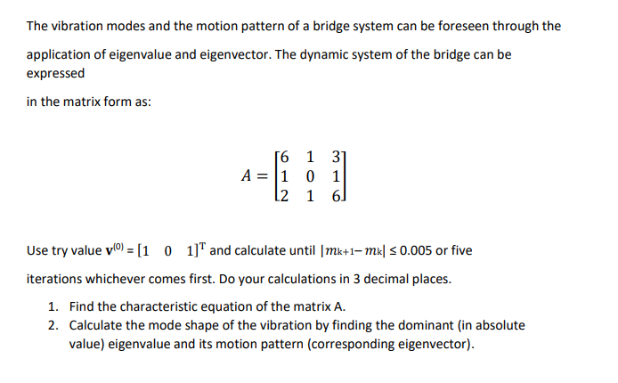 Solved The vibration modes and the motion pattern of a | Chegg.com