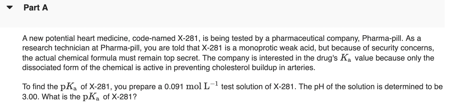 Solved A new potential heart medicine, code-named X−281, is | Chegg.com