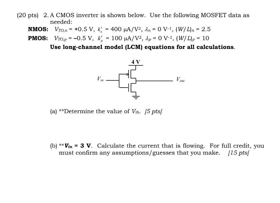 Solved Use long-channel model (LCM) equations for all | Chegg.com