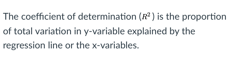 Solved The coefficient of determination (R2 ) is the | Chegg.com