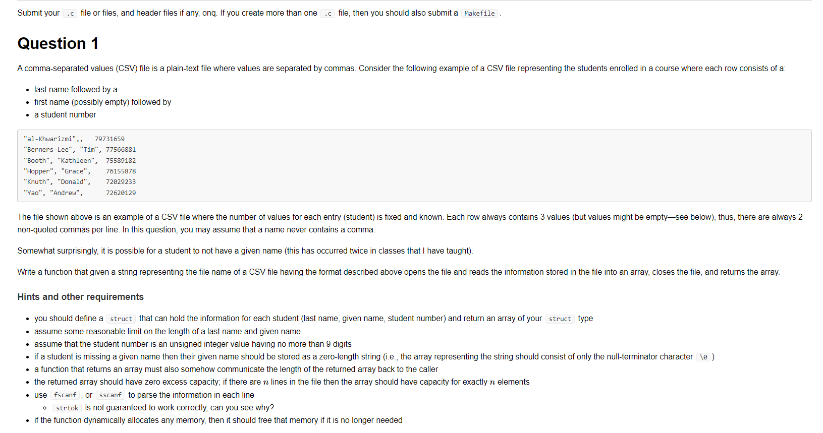 Solved Submit your .c file or files, and header files if | Chegg.com