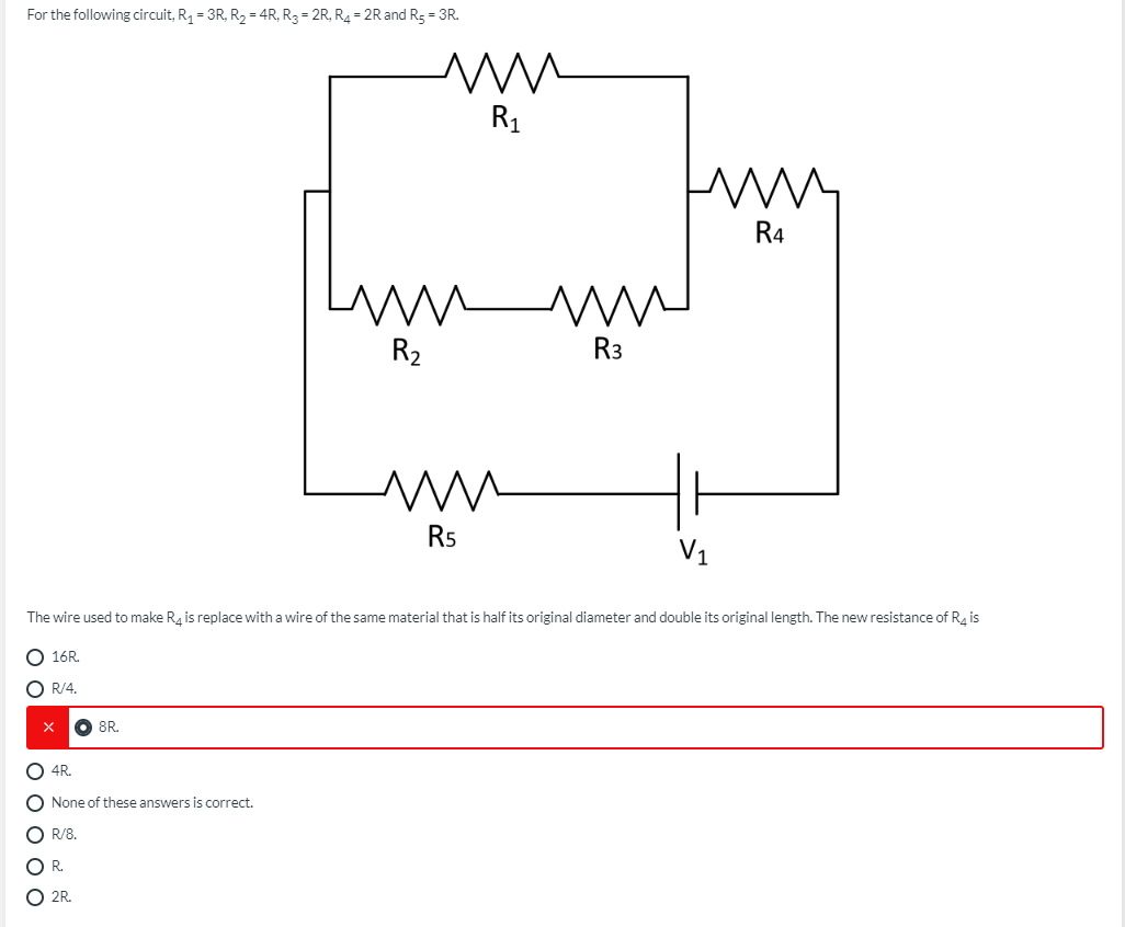 Solved For the following circuit, R2 = 3R, R2 = 4R, R3 = 2R, | Chegg.com