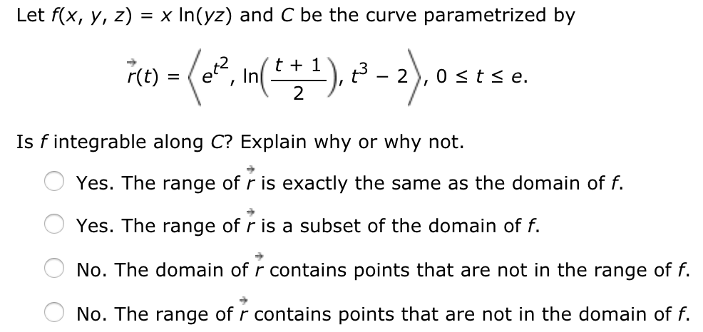 Solved Let f(x, y, z)-xin(yz) and C be the curve | Chegg.com