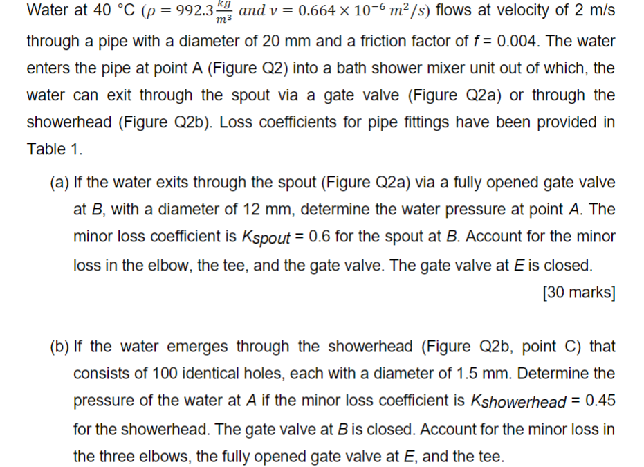 Solved k gate valve 0.19 k 90 elbow = 0.9 k 45 | Chegg.com