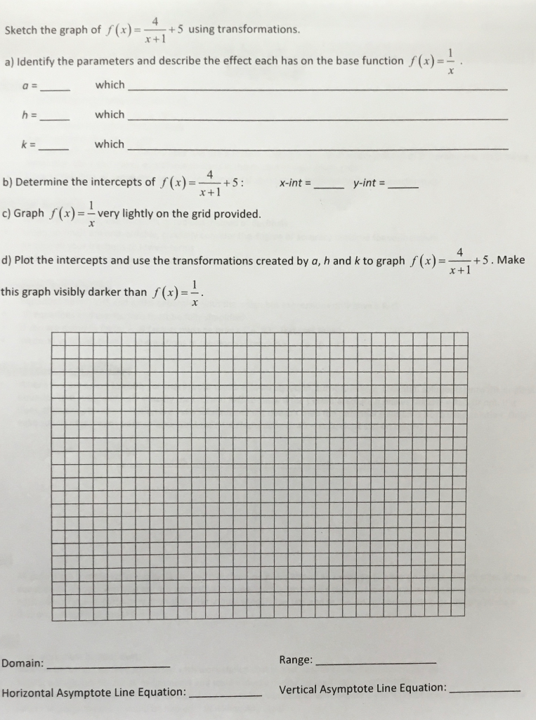Solved 4 Sketch the graph of f(x) = +5 using | Chegg.com