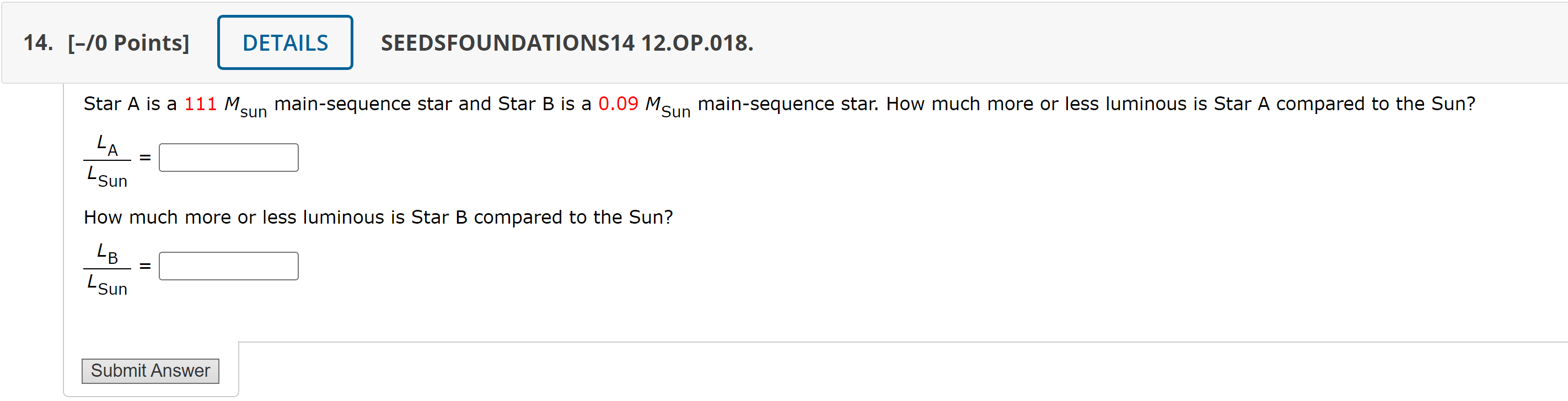 Solved 14. [-10 Points] SEEDSFOUNDATIONS14 12.OP.018. Star A | Chegg.com