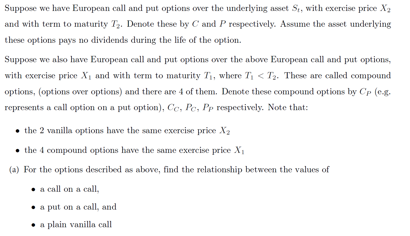 Solved Suppose we have European call and put options over | Chegg.com