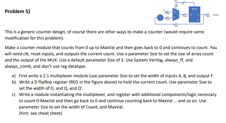 Reset Problem 5) AS Size D Size Count B Size Size | Chegg.com