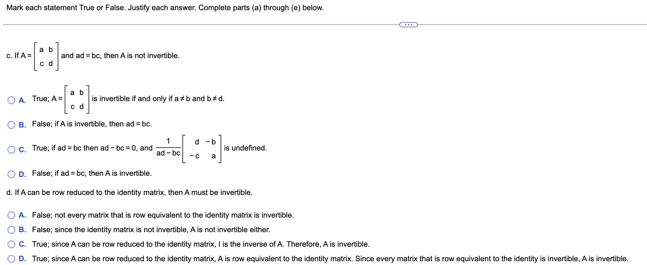Solved Mark each statement True or False. Justify each | Chegg.com