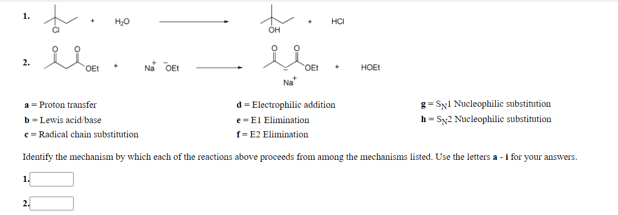 Solved 1. HO HCI OH ü 2. OEt Na OEt OEt HOE Na* a = Proton | Chegg.com