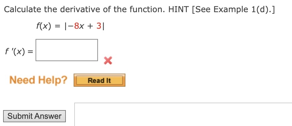 Solved Calculate the derivative of the function. HINT [See | Chegg.com