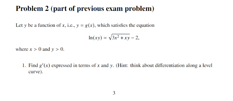 Solved Problem 2 (part of ﻿previous exam problem)Let y be ﻿a | Chegg.com