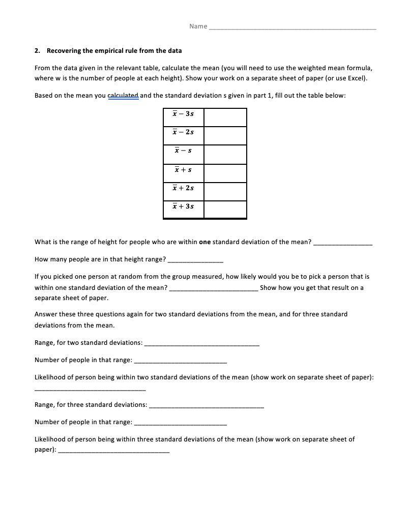 Solved Name Lab 4 - Demystifying the Empirical Rule for Data | Chegg.com