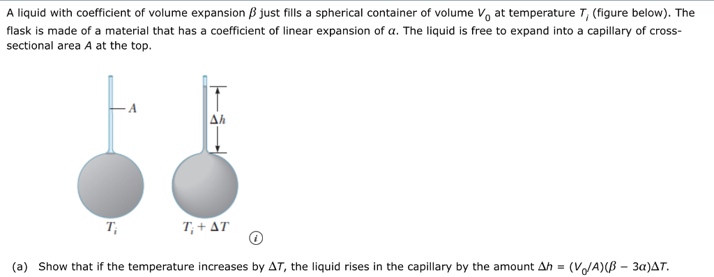Solved A Liquid With Coefficient Of Volume Expansion β Just