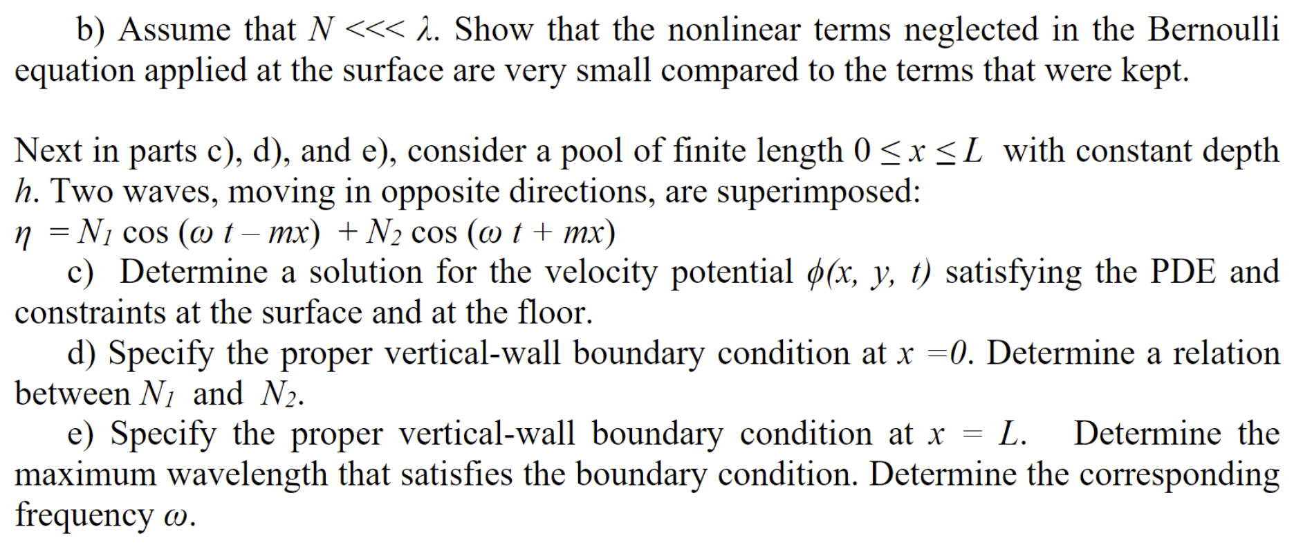Solved 3. Consider surface waves on body of water. The | Chegg.com
