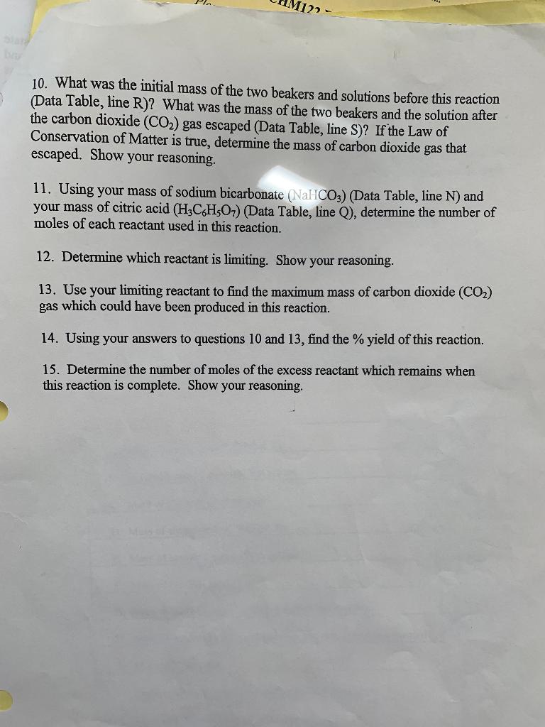 Solved Balance the reaction given in the lab book and write | Chegg.com