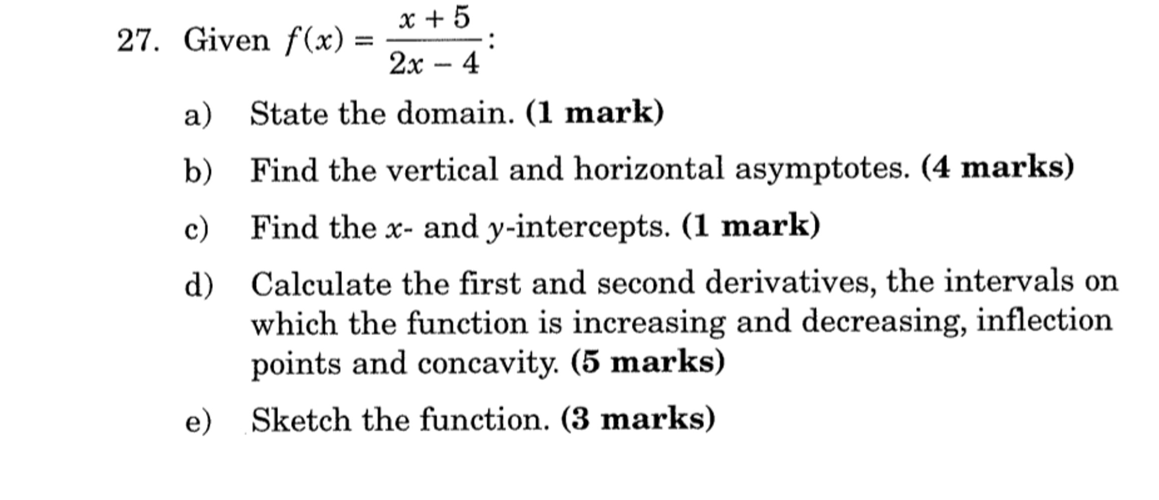 Solved Given f(x)=x+52x-4 ﻿:a) ﻿State the domain. (1 | Chegg.com
