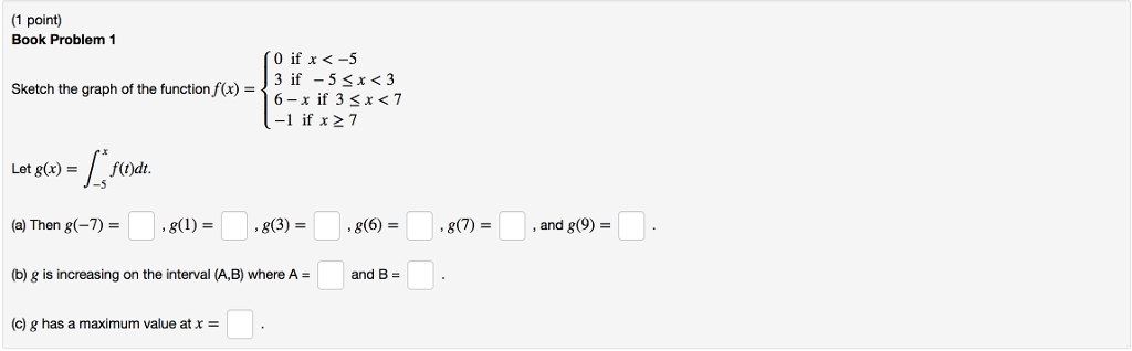 Solved (1 point) Book Problem 1 0 if x