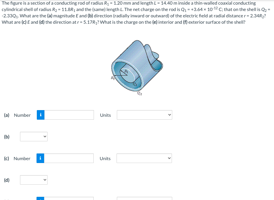 Solved The figure is a section of a conducting rod of radius | Chegg.com