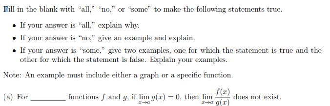 Solved Fill in the blank with "all," "no," or "some" to make | Chegg.com