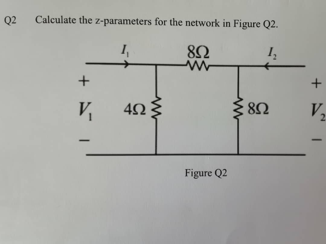 Solved Q2 Calculate the Z-parameters for the network in | Chegg.com